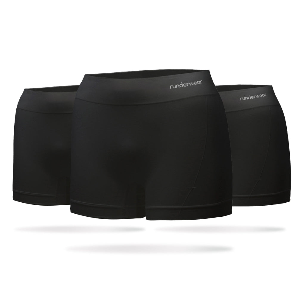 Women's Running Boy Shorts- Black (Multibuy x3)